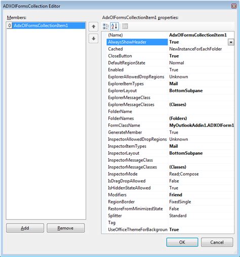 Outlook Forms Manager Component