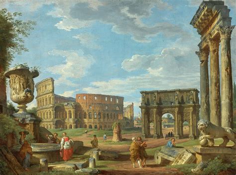 Capriccio Of Roman Monuments With The Colosseum And Arch Of Constantine