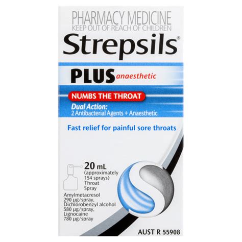 Strepsils Plus Anaesthetic Throat Spray 20ml Oz Chemist Australia