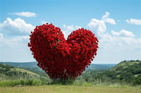 Premium Photo Heart Shaped Bush In A Field