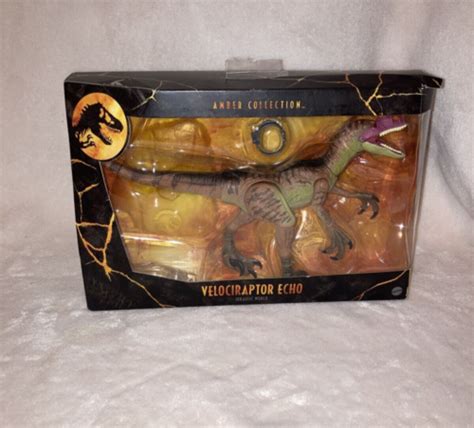 Jurassic World Amber Collection Velociraptor Echo Dinosaur Figure