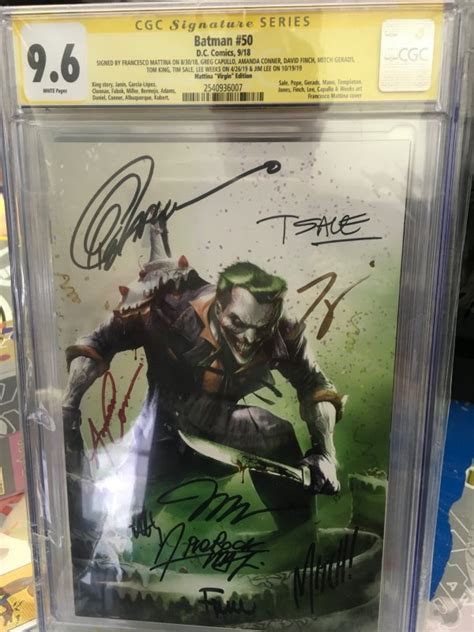 Batman 50 Mattina Virgin Variant Cgc With 9 Signatures Sale Finch