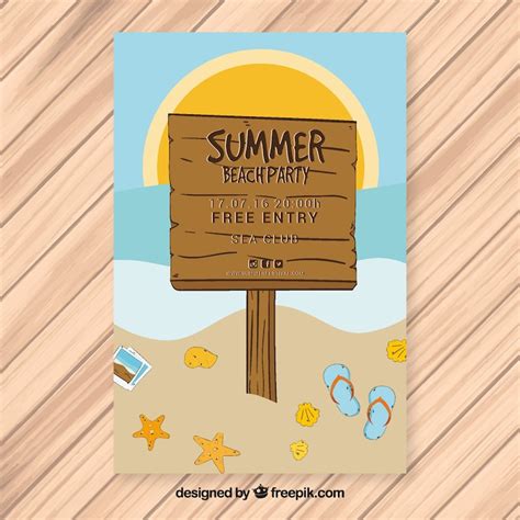 귀여운 여름 안내문 이미지 Freepik에서 무료 다운로드