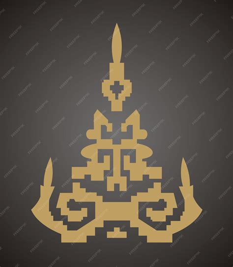 Premium Vector Indonesian Riau Malay Motif Pattern Pucuk Rebung Gold
