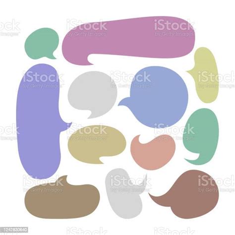 음성 거품 파스텔 색상 설정 흰색 풍선 채팅 아이콘 마사지 토크에 대한 클라우드 대화 복사 공간 텍스트에 대한 구름 모양의 기호