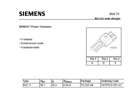Buz Power Mosfet N V A R To
