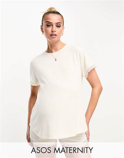 Asos Design Maternity Ensemble De Pyjama Avec Short Et T Shirt En