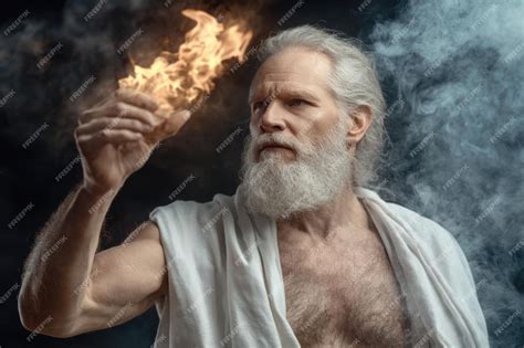 Titan Of Fire An Illustration Of Prometheus The Greek Titan Defiance Of