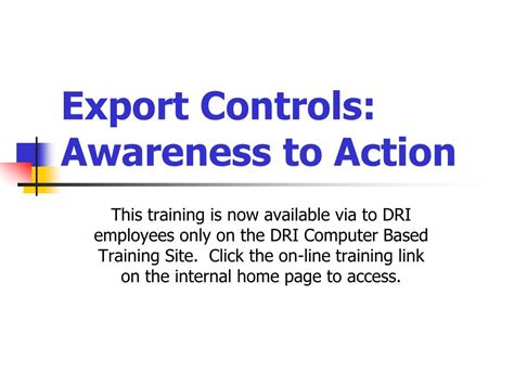 PPT Export Controls Awareness To Action PowerPoint Presentation Free Download ID 642325