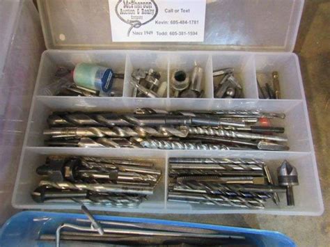 2 Containers Of Assorted Drill Bits And Driver Bits Various Sizes