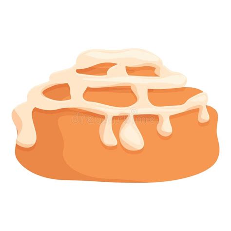 Sticky Cinnamon Roll Bun Icon Cartoon Vector Food Pastry Stock Vector