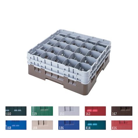 Cambro Camrack Soft Gray 25 Compartment 4 In 1 Full Size Glass Rack