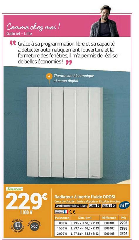 Promo Radiateur à Inertie Fluide Orosi chez Bricorama iCatalogue fr