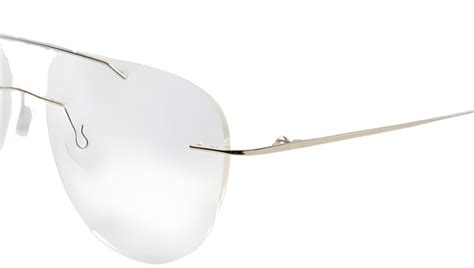 Double Bridge Titanium Silver Rimless Eyeglasses