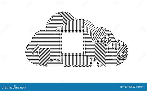 circuit cloud computing stock vector illustration of digital 107199652