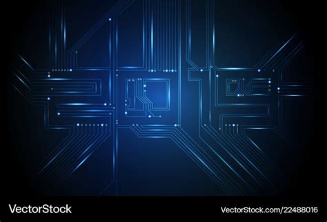 Leiterplattentechnologie Cpu Mikroprozessor Vector Image