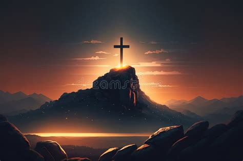 Silhouette Of A Holy Symbol Of Faith And Hope Sacred Ancient Religious