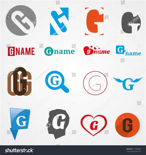 Set Alphabet Symbols Letter G Icons Stock Vector Royalty Free Shutterstock