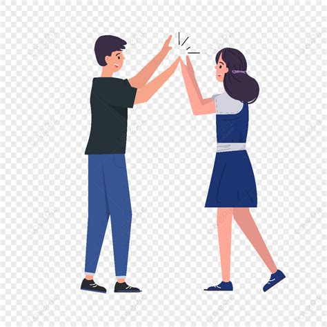 캐릭터 친구 사회 일러스트 하이 파이브다른함께 Png 일러스트 무료 다운로드 Lovepik