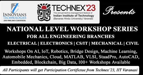 Technex23 Iit Varanasi Technology Outreach Workshops Program On