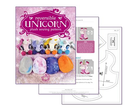 Reversible Unicorn Plush Sewing Pattern Pdf Tutorial Chibi Etsy