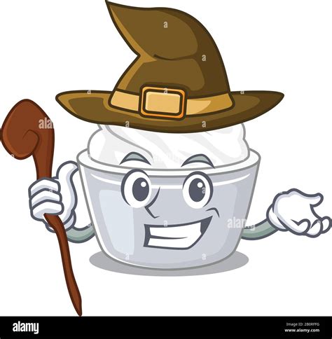 A Mascot Concept Of Sour Cream Performed As A Witch Stock Vector Image