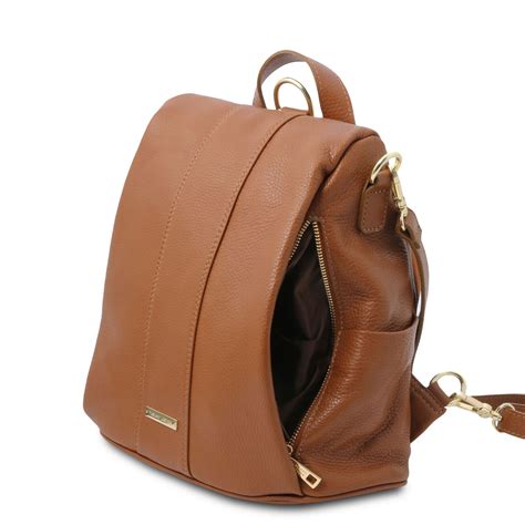 TL Bag Zaino Donna In Pelle Morbida Nero TL