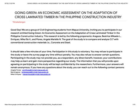 Going Green An Economic Assessment On The Adaptation Of Cross Laminated Timber In The