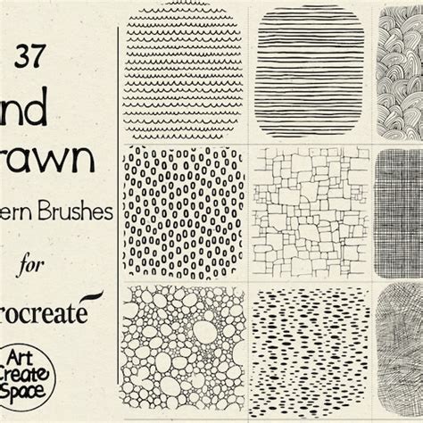 Procreate Pattern Brushes Hand Drawndoodle Illustration Etsy
