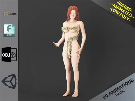 Naked Girl1 Pose Pack 3D Modell 10 Obj Dae Fbx Max Unitypackage