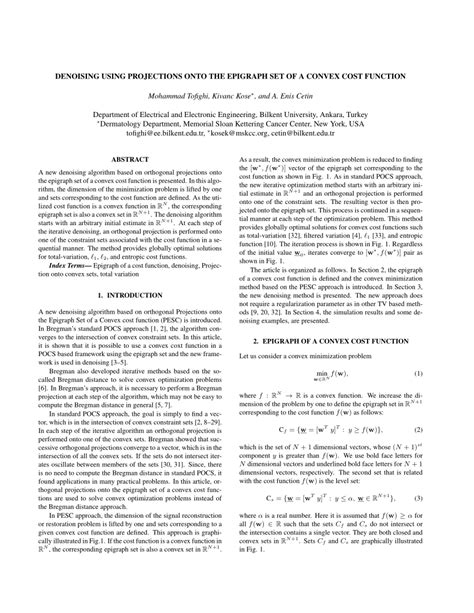 Pdf Denoising Using Projection Onto Convex Sets Pocs Based Framework
