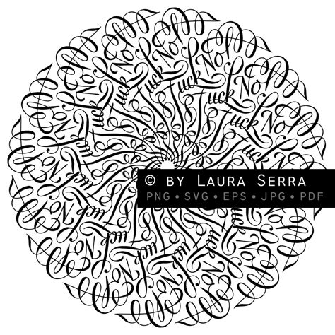 Fuck No Mandala Svg For Personal Use Etsy