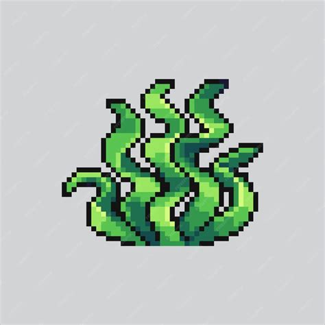 Premium Vector Pixel Art Illustration Seaweed Pixelated Seaweed