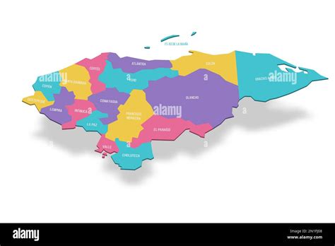 Honduras Political Map Of Administrative Divisions Departments 3D