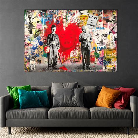 Mr Brainwash Wall Art Decor Modern Wall Art Canvas Mr Etsy