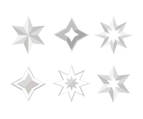 Free Vector Flat Design Silver Stars Element Collection