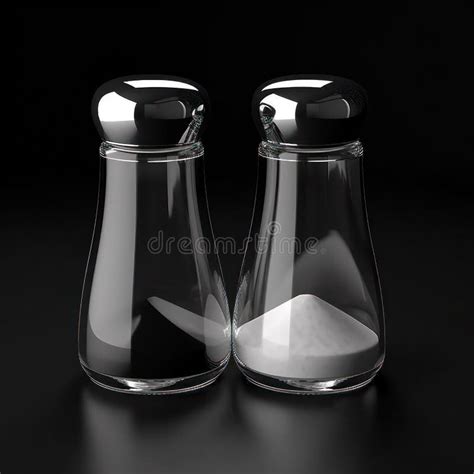 Salt And Pepper Container On Black Background 3d Render Stock Illustration Illustration Of