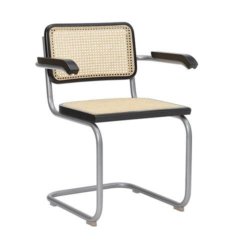 Scaun Vienna Crom Discret Cadru Drept Cu BraȚe Tubico