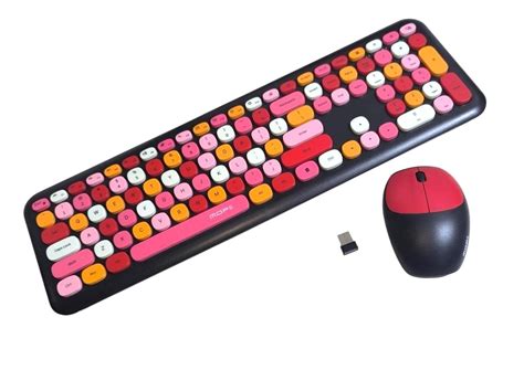 Kit Teclado Y Mouse InalÁmbrico Moffi Multicolor