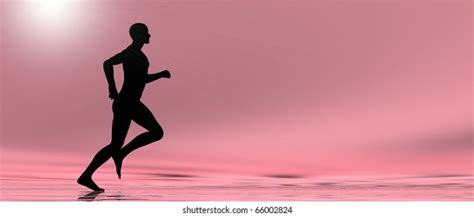 Silhouette Naked Girl Against Background Pastel Stock Illustration