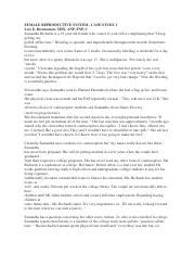 Case Study Female Reproductive System Symptoms And Course Hero
