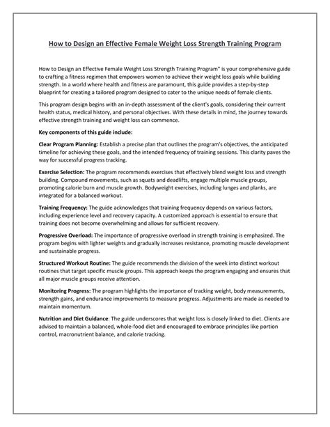 PPT How To Design An Effective Female Weight Loss Strength Training