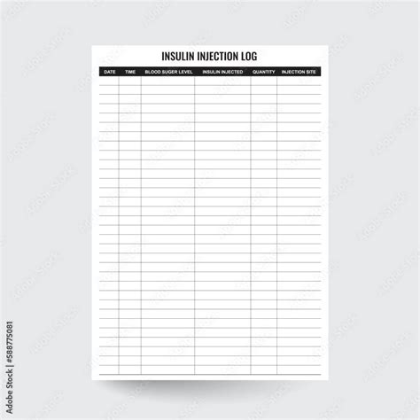 Insulin Log Template Home Diabetic Chart Journaling Insulin Chart My