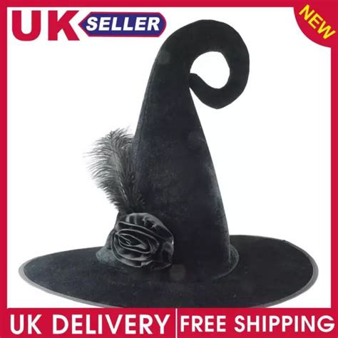 Halloween Wide Brim Witch Hat Black Wizard Hat For Women Men Masquerade