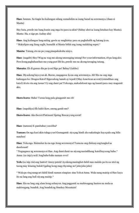 Halimbawa Ng Mga Dula