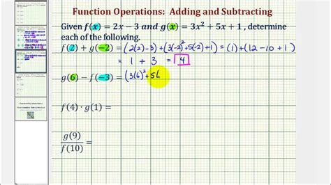 Ex 1 Function Arithmetic Add Subtract Multiply And Divide Youtube