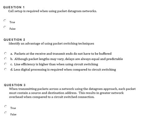 Solved Question 1 Call Setup Is Required When Using Packet