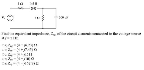 Solved Find The Equivalent Impedance Zeq Of The Circuit Chegg