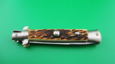 Wandy Inox 20cm Italian Transitional Stiletto Jigged Bone Switchblade