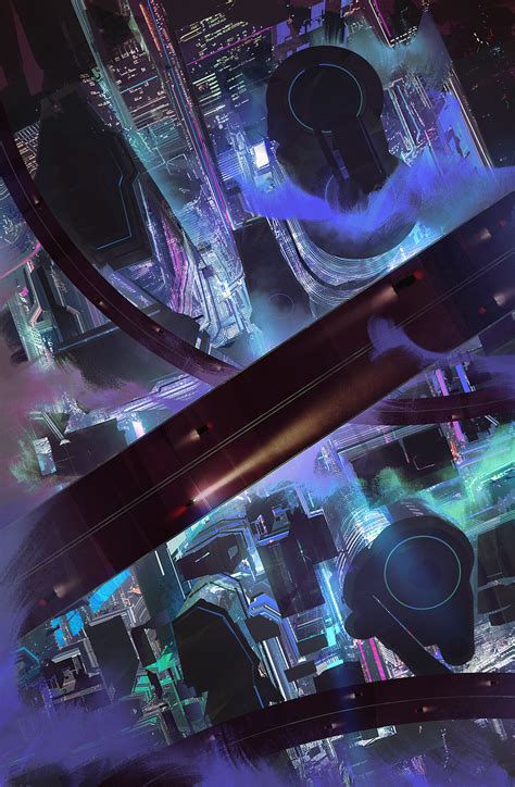 Papel de parede ficção científica obra de arte cidade ArtStation